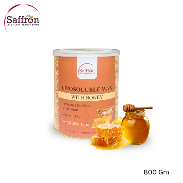 Saffron Liposoluble Wax with Honey – 800g | Painless Hair Removal | Fo ...